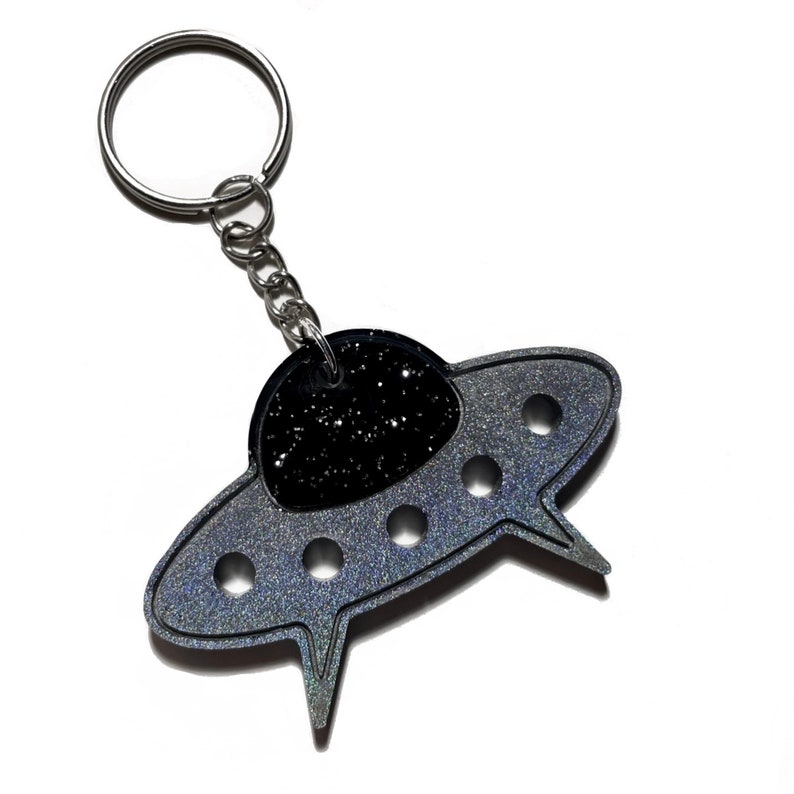Holographic Alien Spaceship Keychain New Driver Car Gift - Etsy