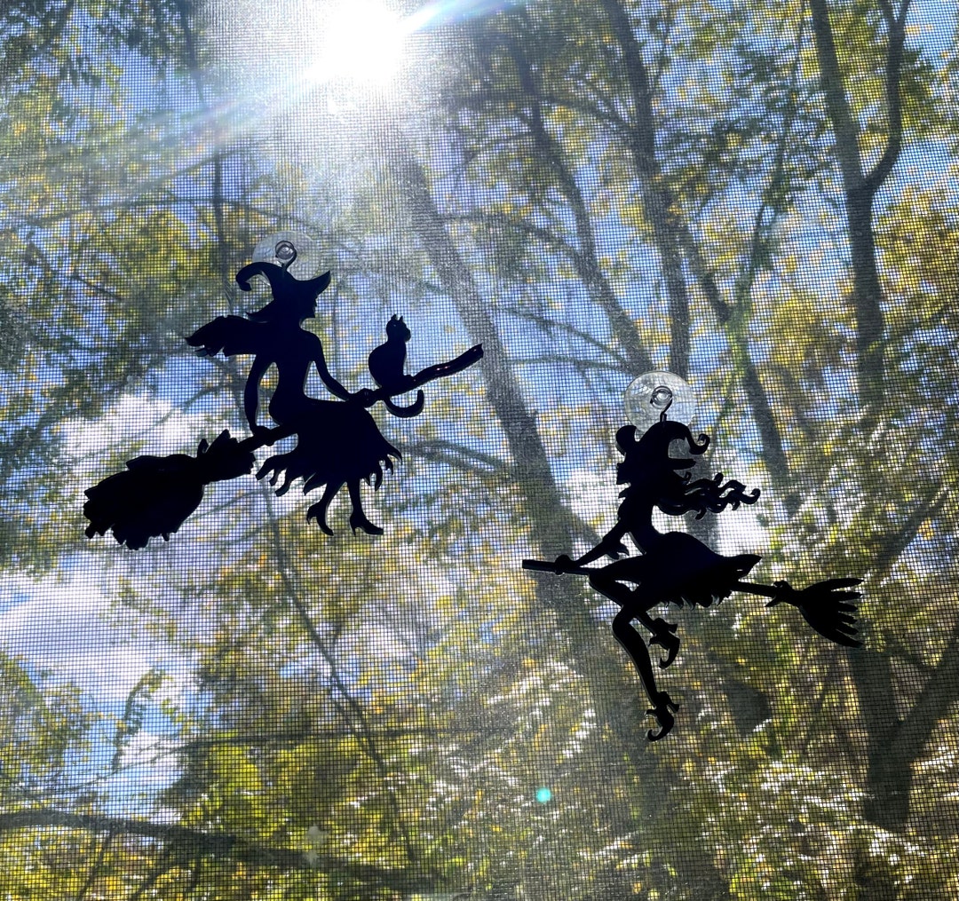 Flying Witches Window Decor, Cute Halloween Wall Hang, Party ...