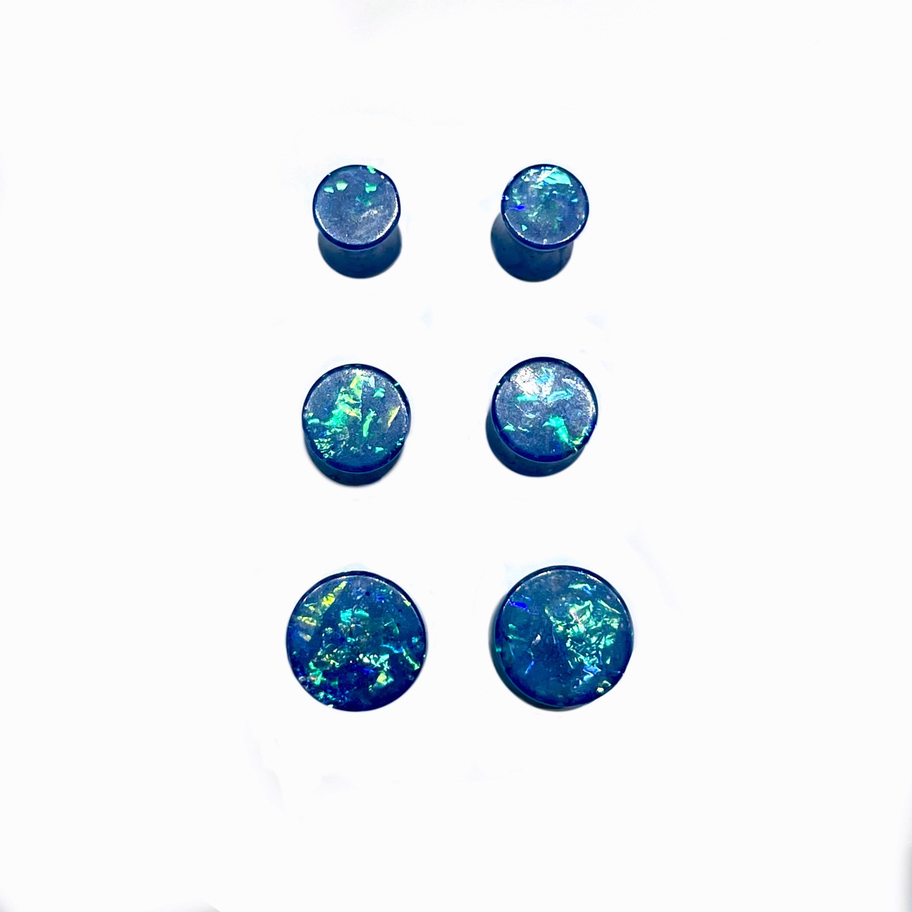 Size (2g, 0g, 00g) 6mm, 8mm, 10mm, Double Flare Gauges, Ear Plugs, Blue ...