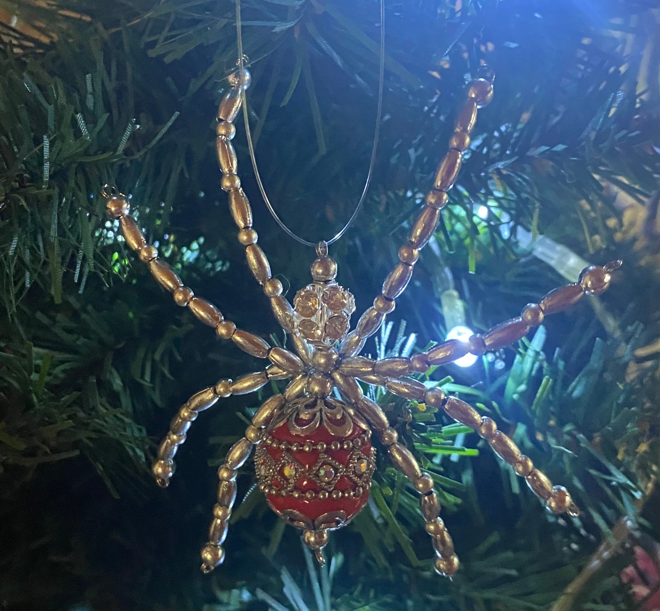 Christmas Spider #15 Red/silver/ Rhinestones Ornament - Etsy