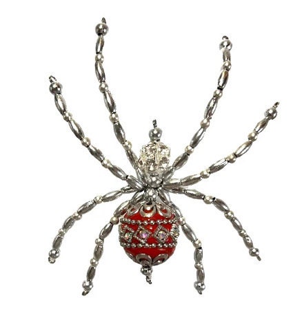 Christmas Spider #15 Red/silver/ Rhinestones Ornament - Etsy