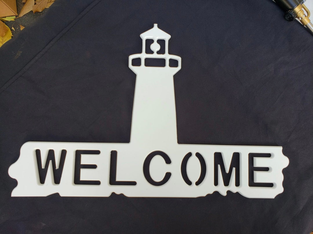 Lighthouse Welcome Sign - Etsy