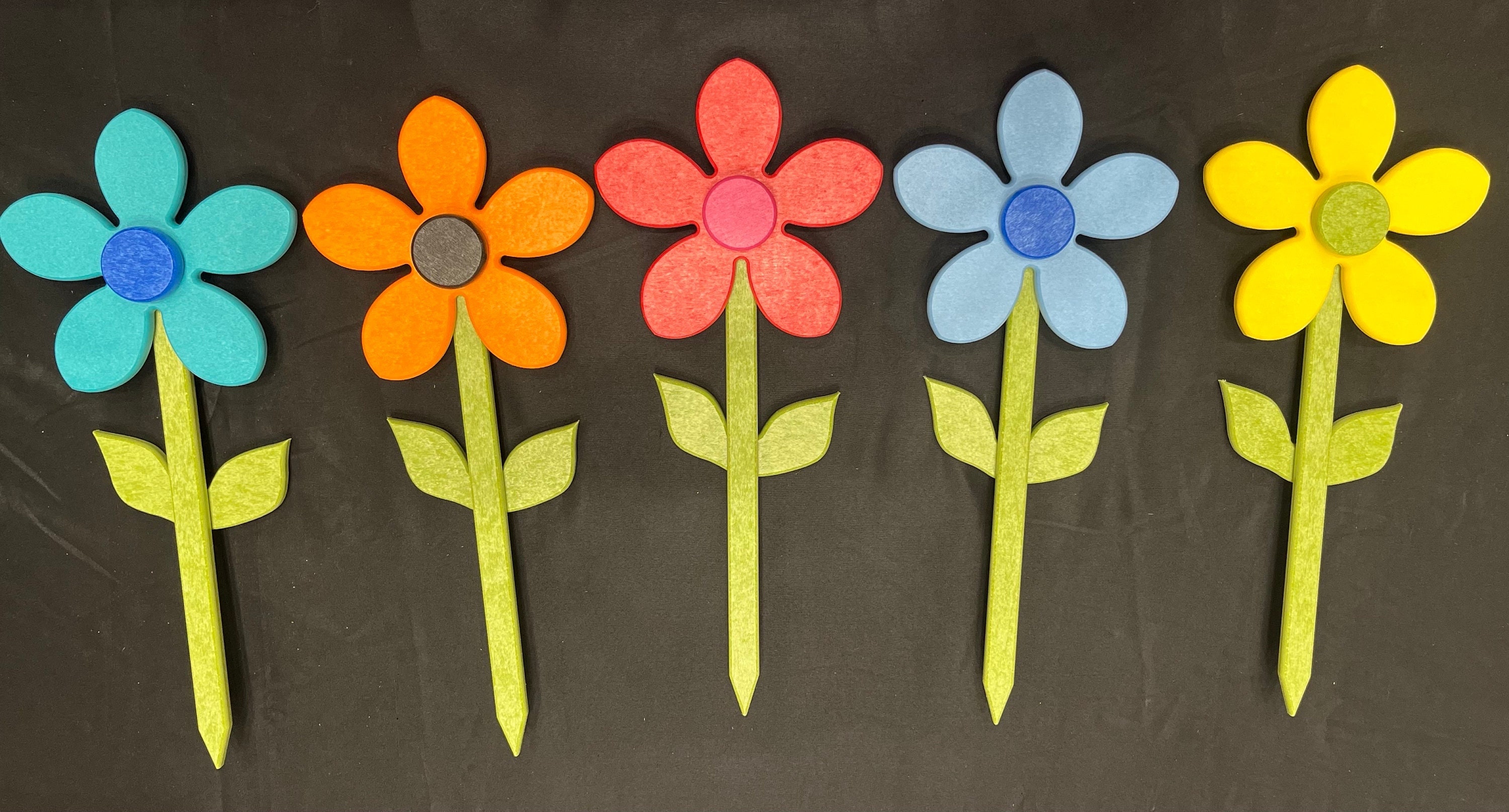 2 Daisy Poly Garden Stake Flowers - Etsy