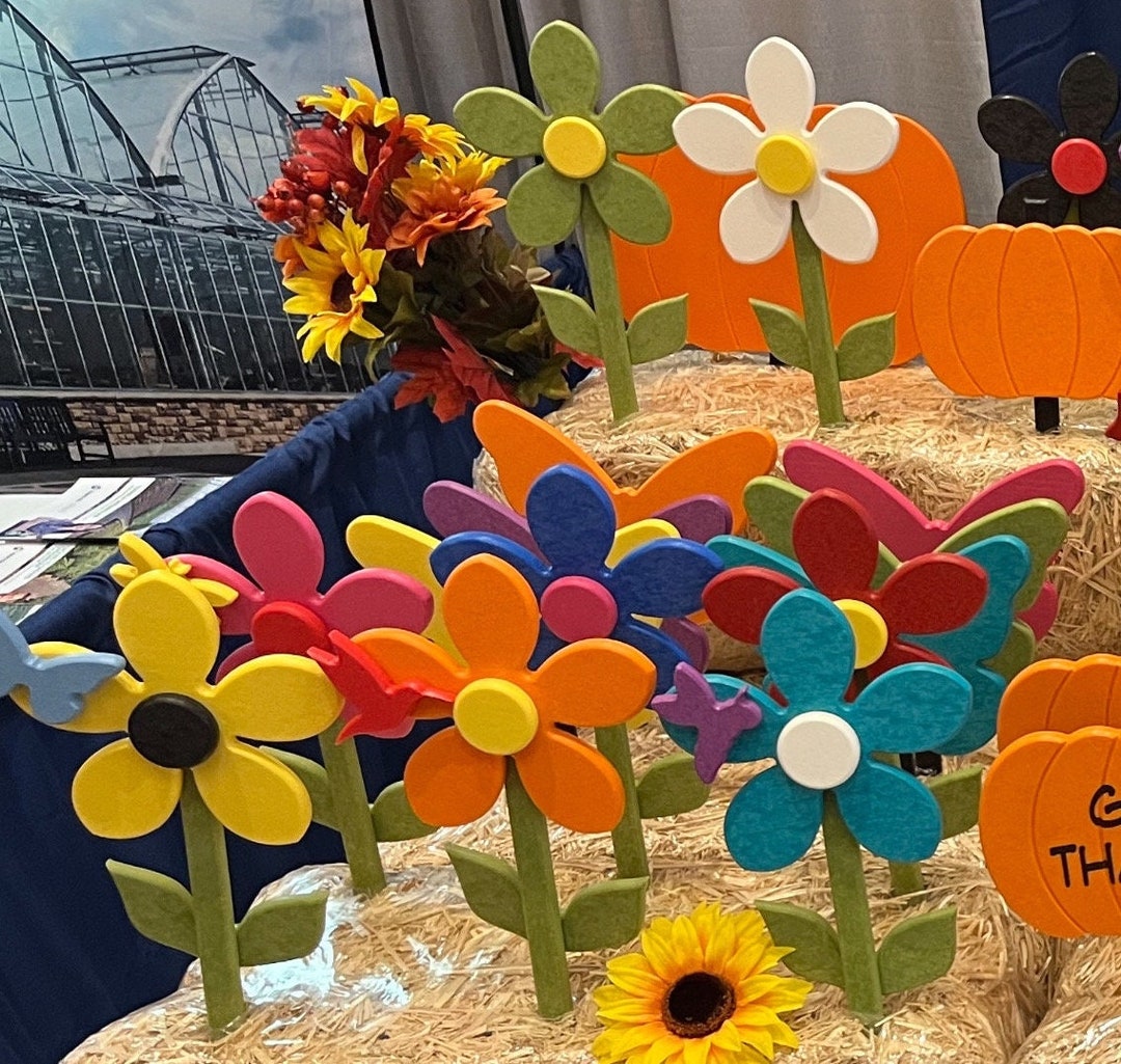 Daisy Poly Garden Stake Flower - Etsy