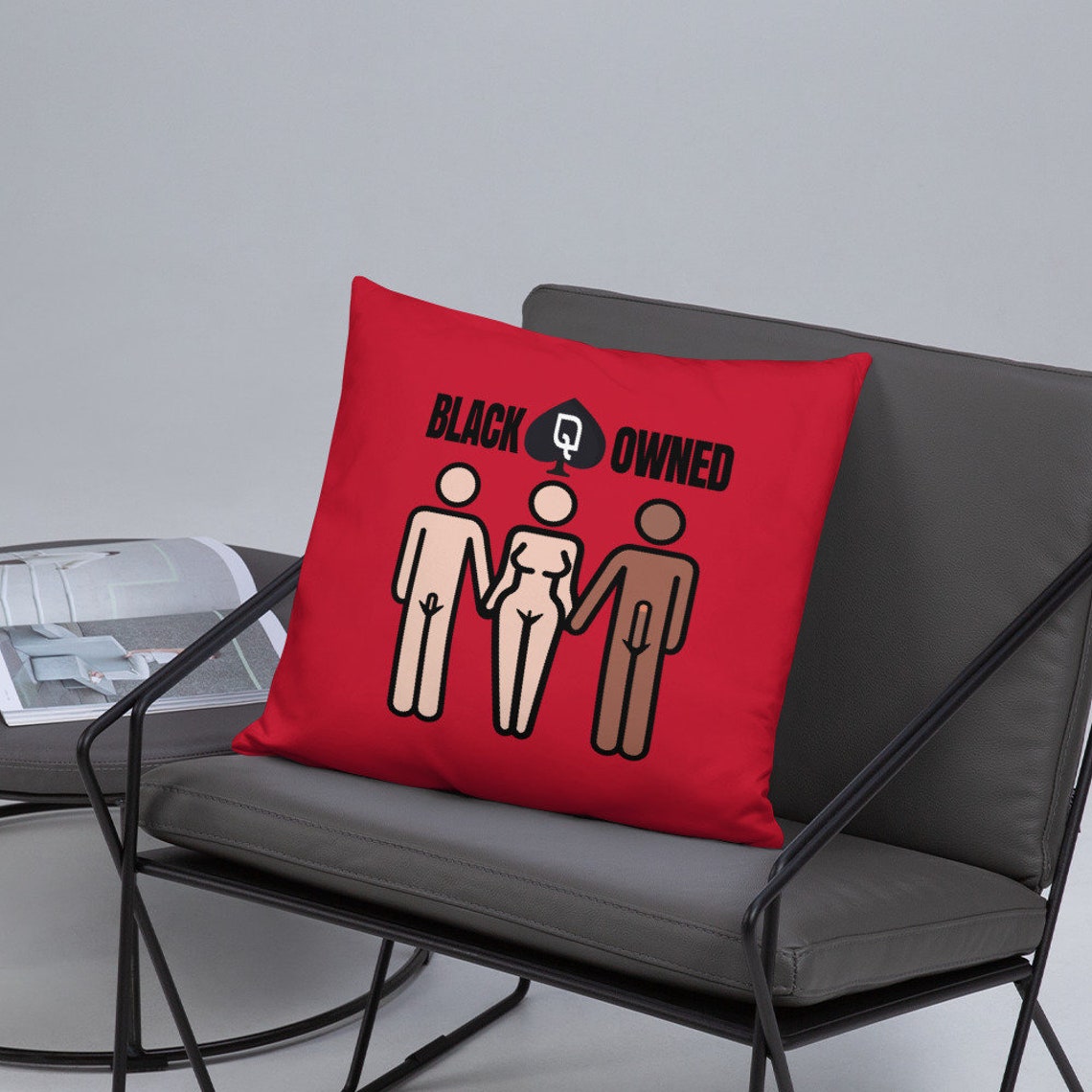Black Owned Queen Of Spades Cuckold Pillow Etsy