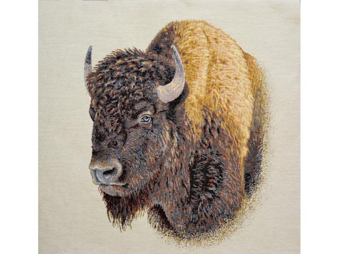 Tapestry Panel, Bison, Pillow Panel, Chair Seat Cover, Tote Bag ...