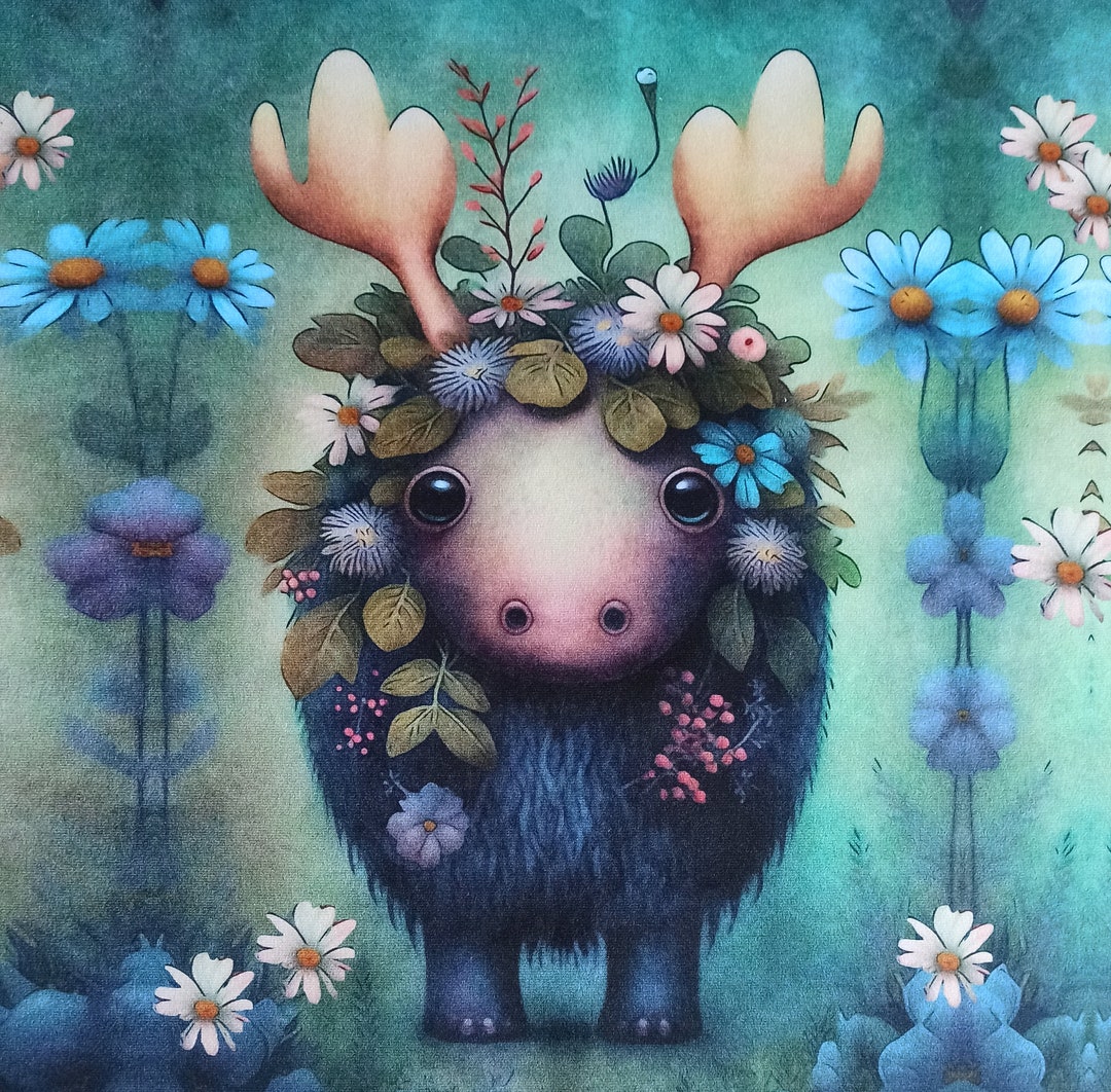 Magic Moose, Velour Panel, Pillow Panel, Chair Seat Cover, Wall Art ...