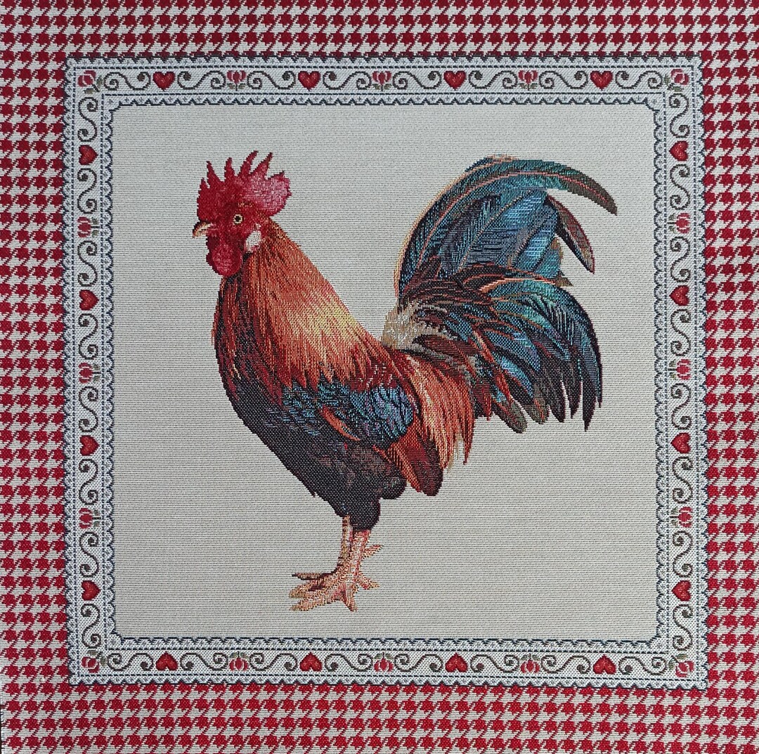 Rooster Tapestry Panel, Jacquard Fabric, Pillow/tote Bag Material ...