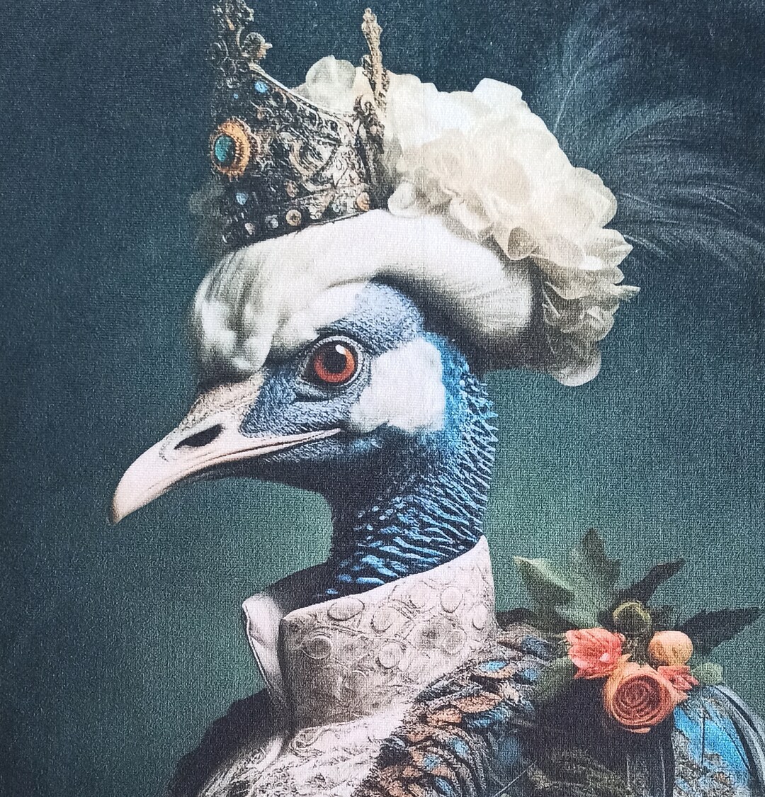 Victorian Animal Velour Fabric Panel: Upholstery, Wall Art (49x49 Cm ...