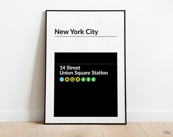 14 Street Union Square Station New York City Subway Sign - Etsy