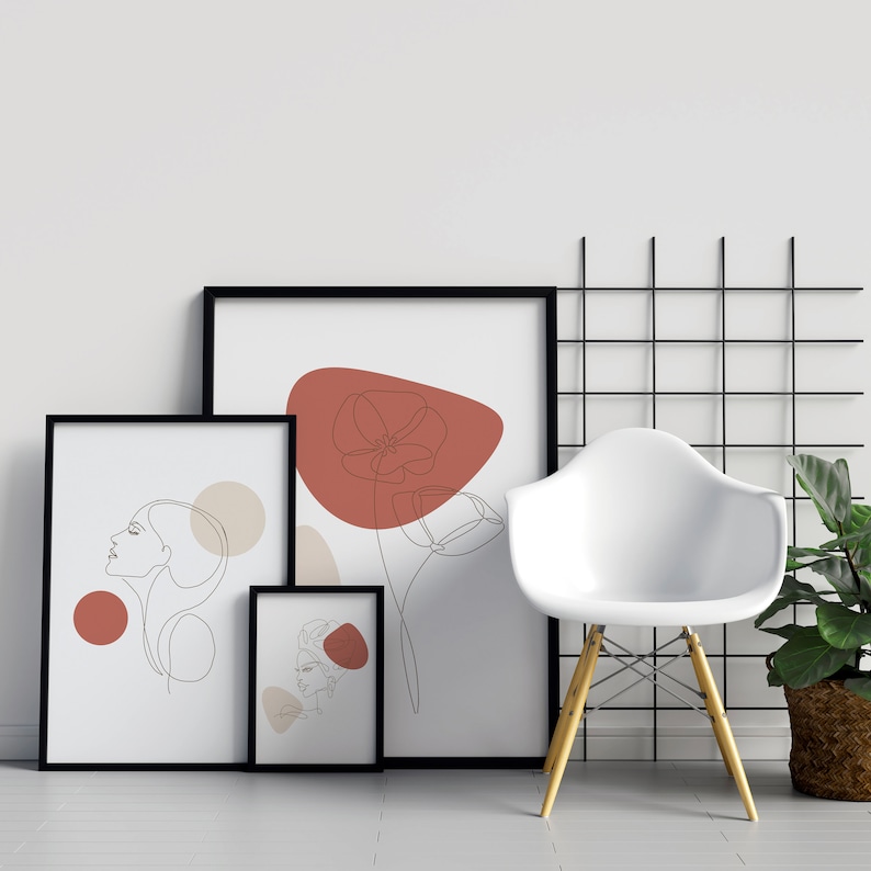 Minimalist Line Art Woman Poster | Abstract Female Face Print | Modern ...