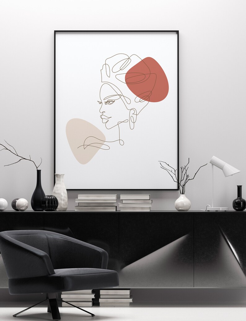 Abstract Female Line Art Print | Minimalist Woman Face Poster | Modern ...