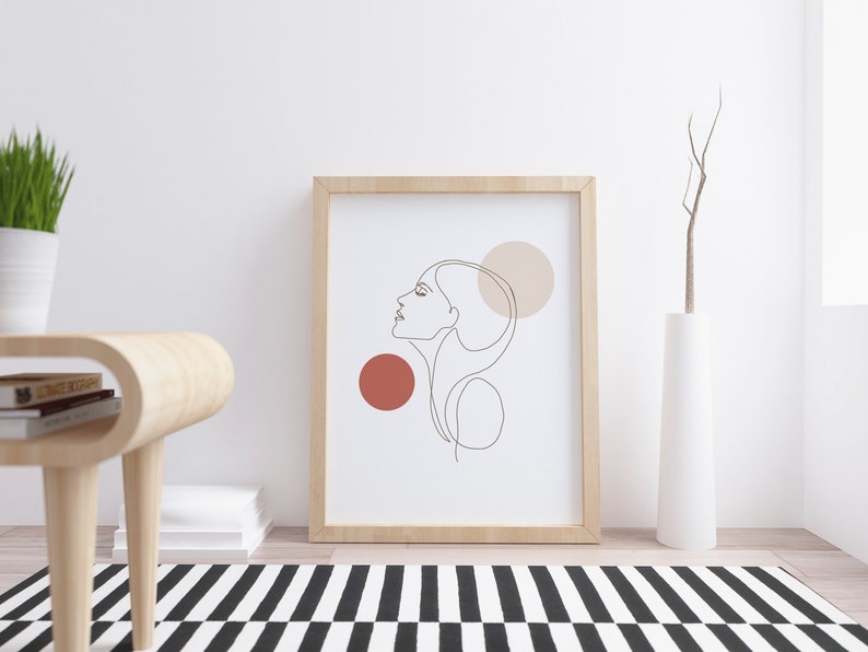 Minimalist Line Art Woman Poster | Abstract Female Face Print | Modern ...