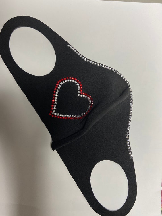 Máscara del corazón de Rhinestone - Etsy España