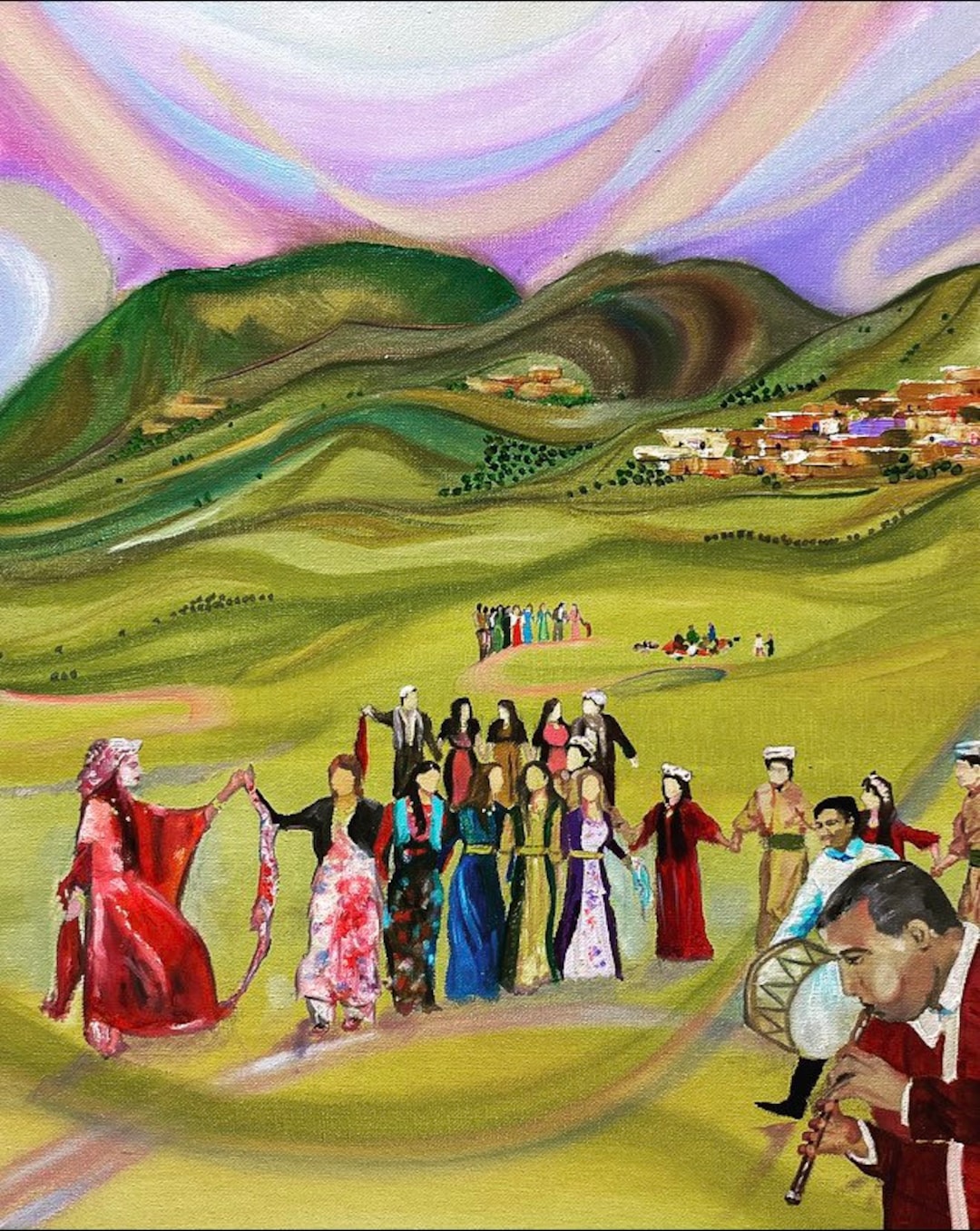 Nowruz Celebration Oil Painting: Raed Al Rawi Art (16x20) - Etsy