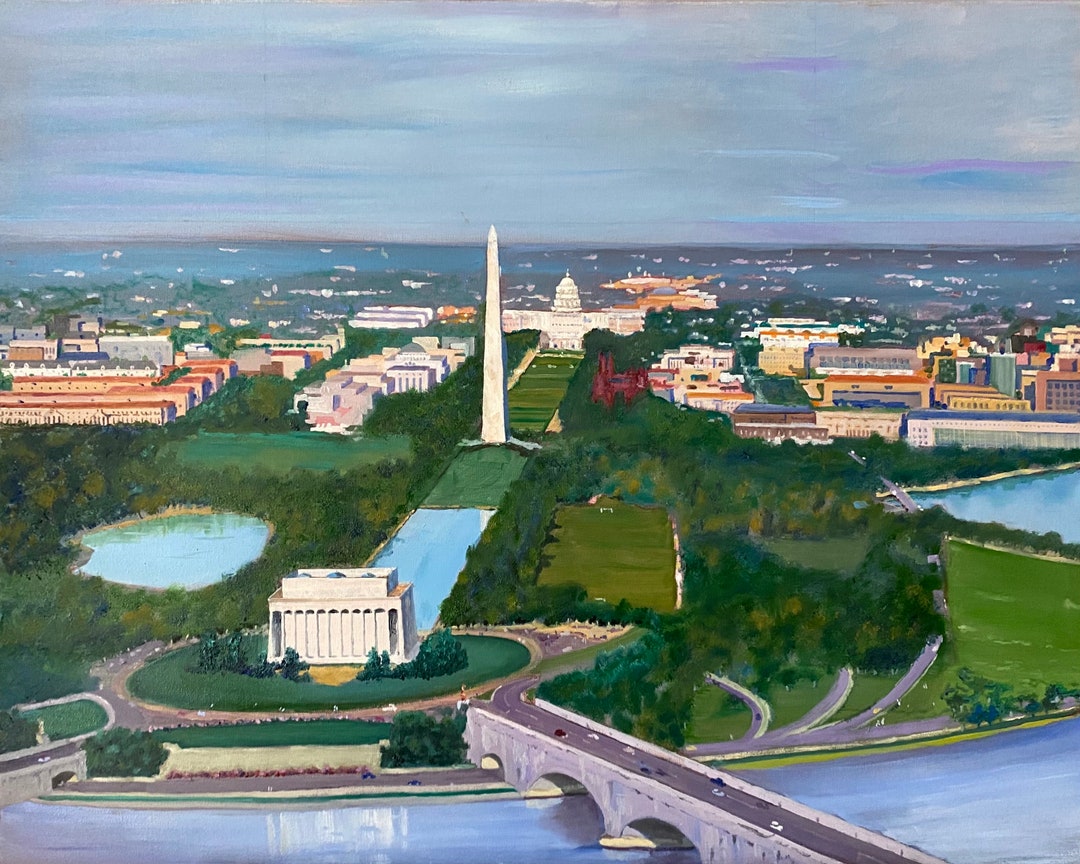Washington D.C. Oil Painting: Original Canvas Art (30x24) - Etsy