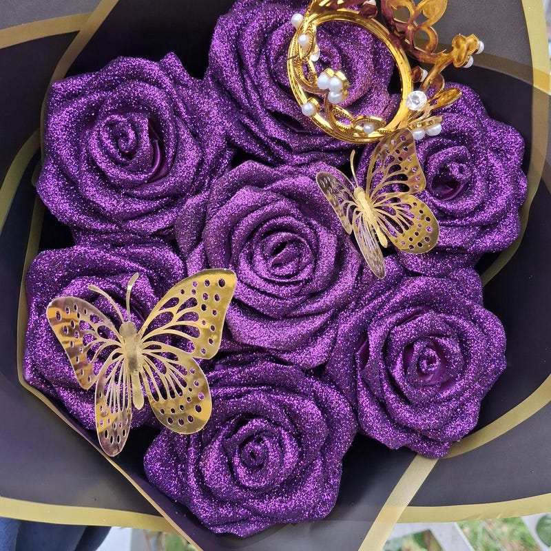 Glitter Roses Bouquet - Etsy