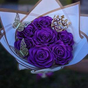 Eternal Roses Bouquet[ribbon Roses] - Etsy