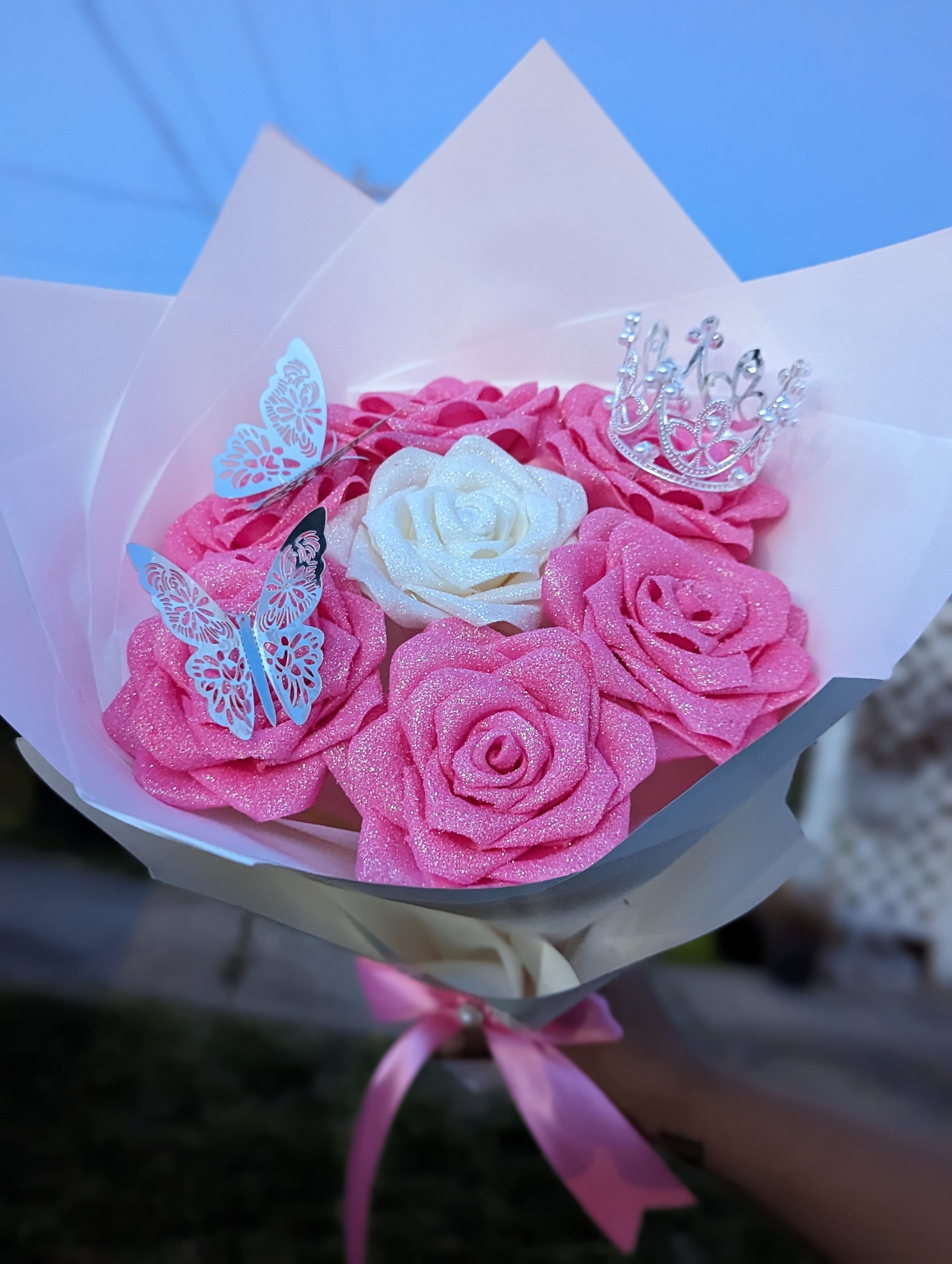 Eternal Glitter Roses Bouquet - Etsy