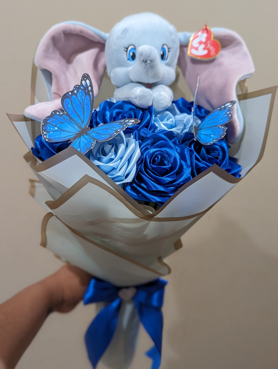 Everlasting Dumbo Bouquet/ribbon Roses - Etsy