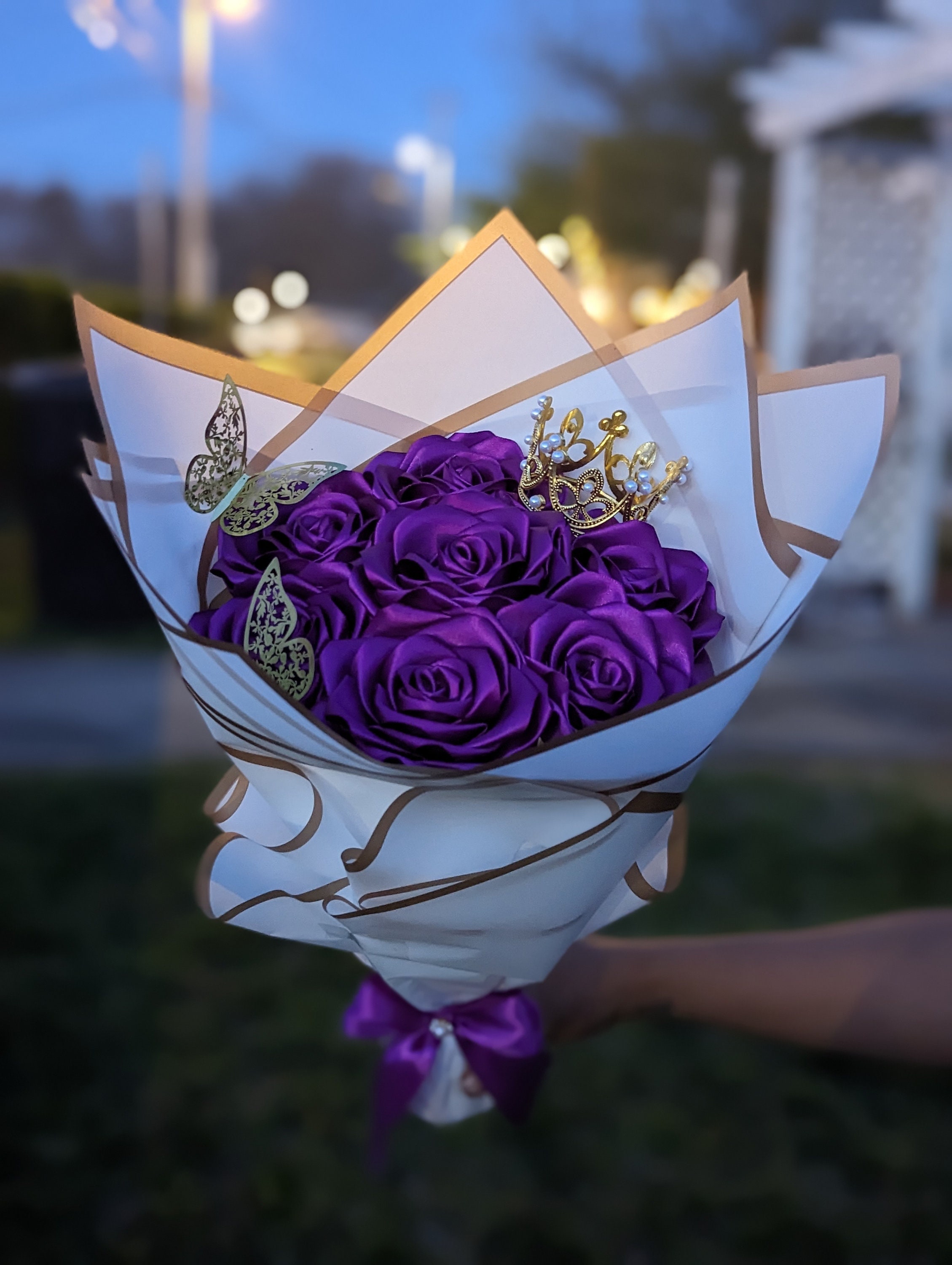 Eternal Roses Bouquet[ribbon Roses] - Etsy