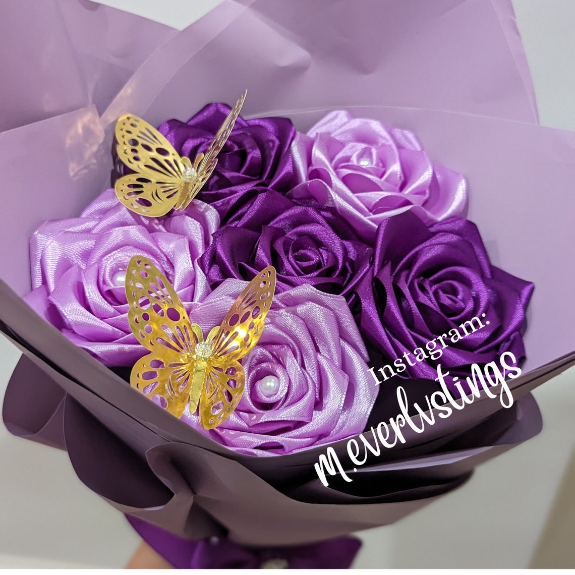 Eternal Roses Bouquet[ribbon Roses] - Etsy