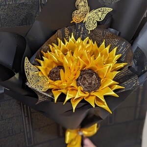 Sunflower Bouquet(ribbon Forever Flower) - Etsy