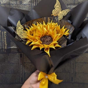 Sunflower Bouquet(ribbon Forever Flower) - Etsy