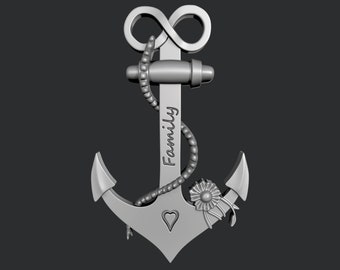 10182 Artcam Cut 3D Vetric Carving Hell Fish Anchor Relief 3d STL Model ...