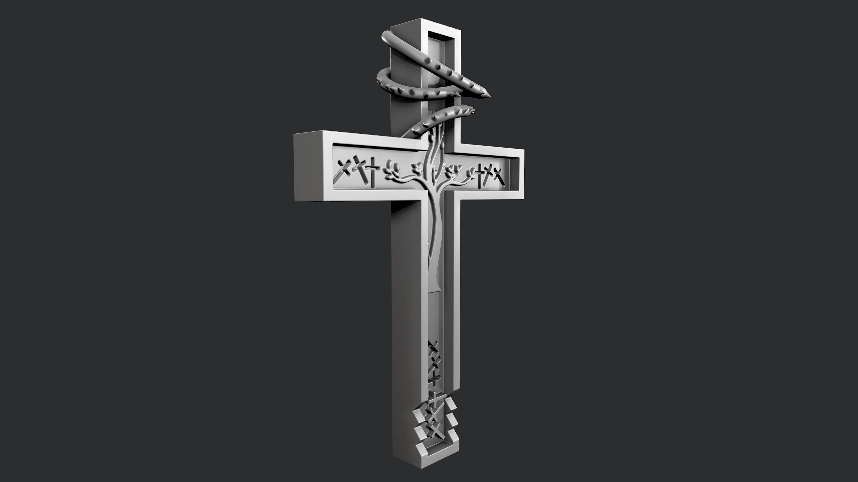 3d STL Models for CNC Cross With Tree - Etsy