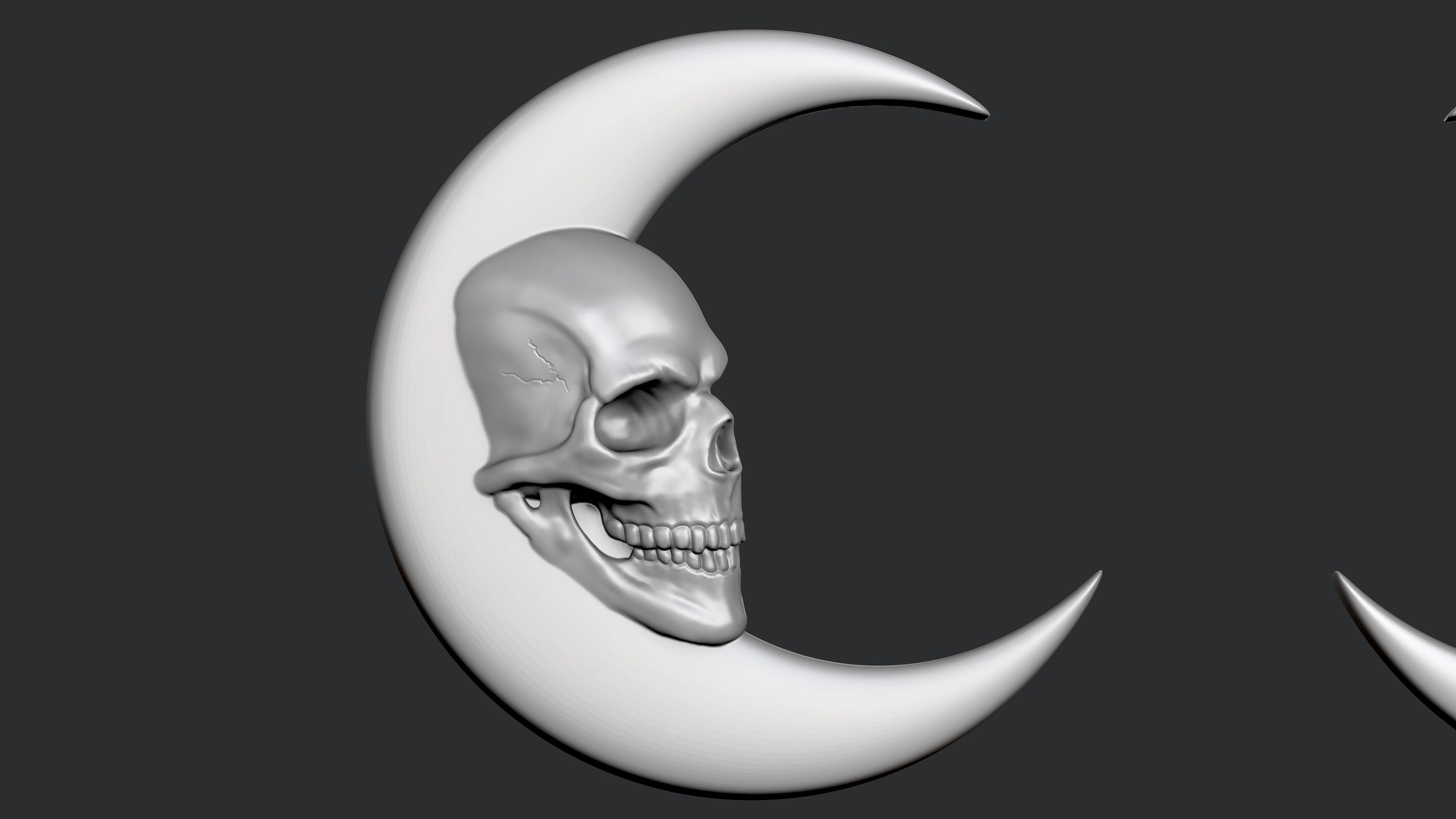 STL Models for 3D Printing and CNC Moon Girl and Skull - Etsy UK