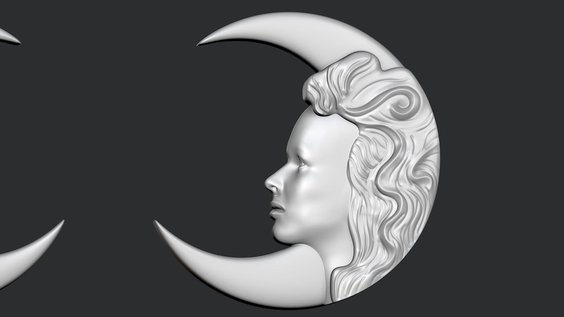 STL Models for 3D Printing and CNC Moon Girl and Skull - Etsy UK