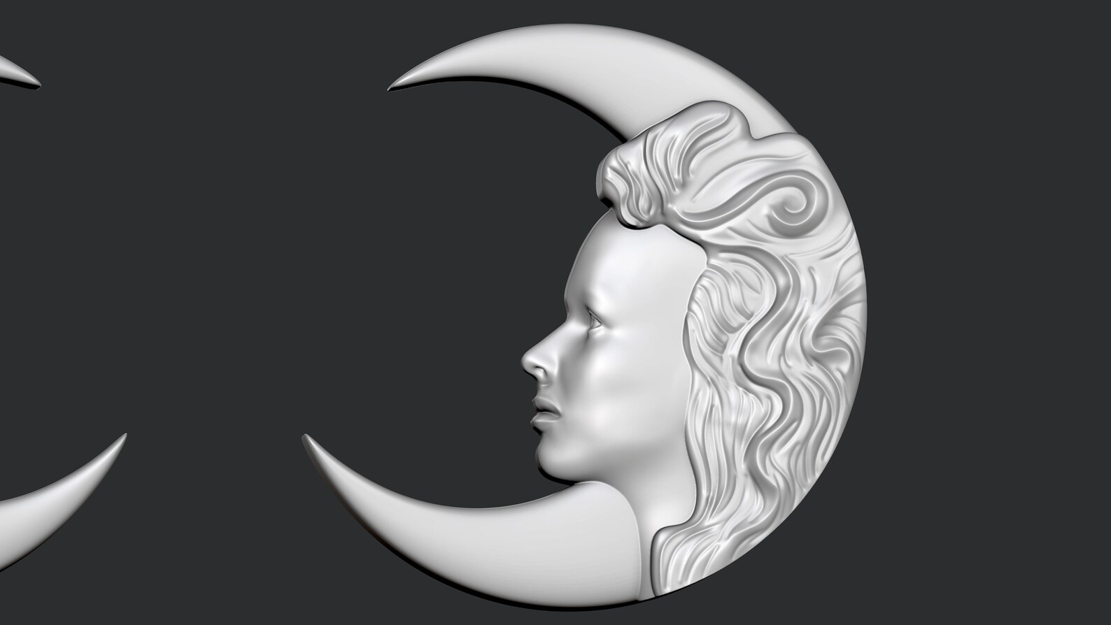 STL Models for 3D Printing and CNC Moon Girl and Skull - Etsy Australia