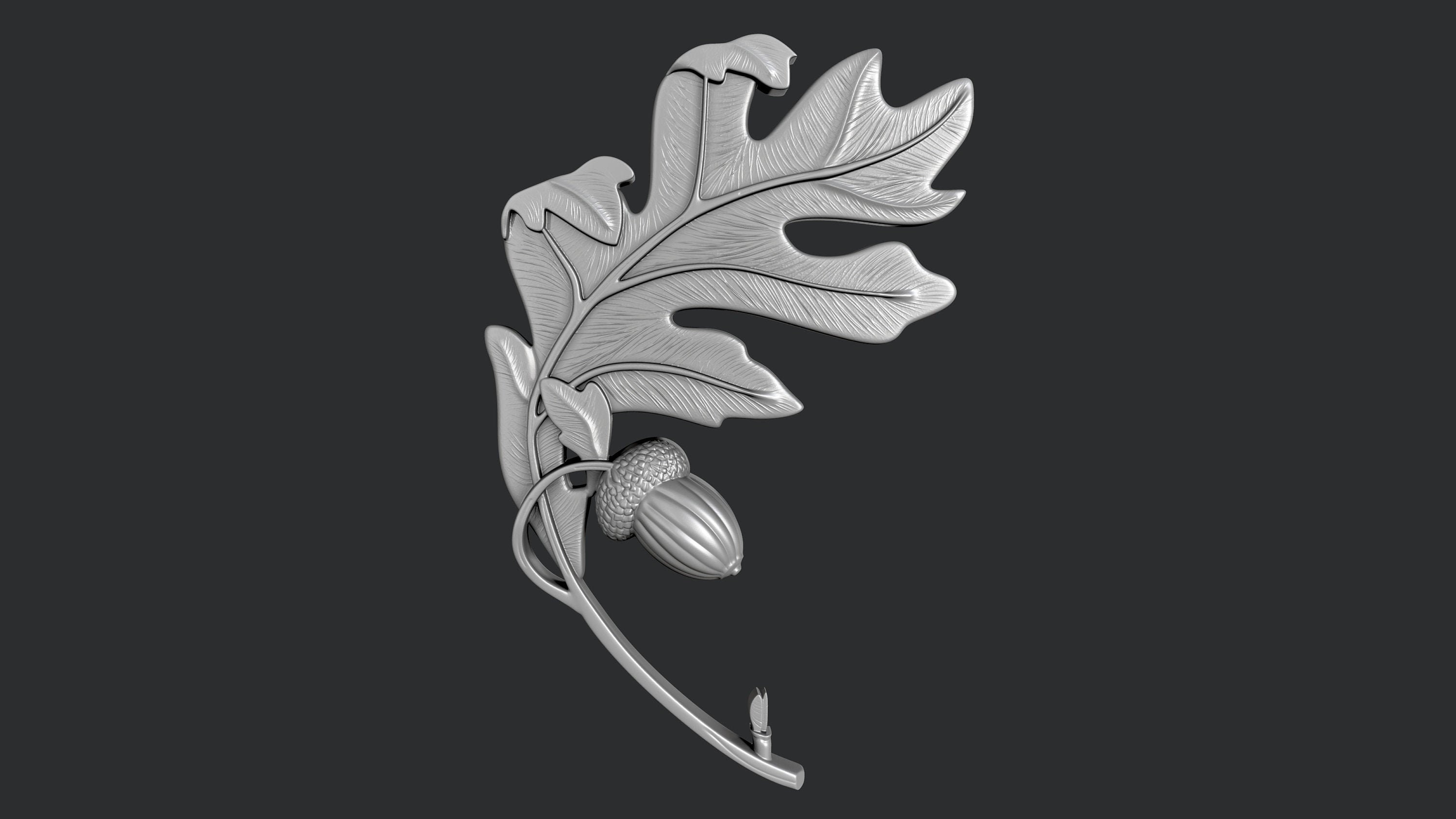 STL Models for 3D Printing and CNC Oak Leaf With Acorn - Etsy Singapore
