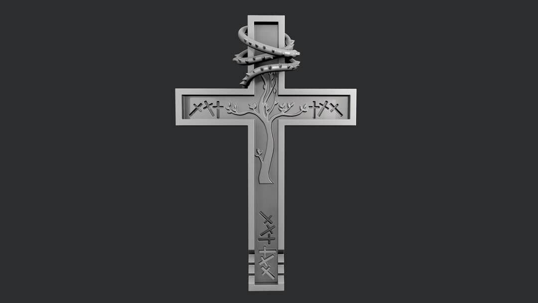 3d STL Models for CNC Cross With Tree - Etsy