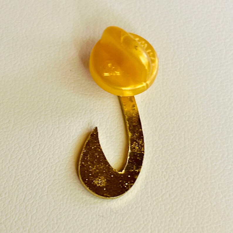Vintage Enamel Fish Hook Pin - Etsy