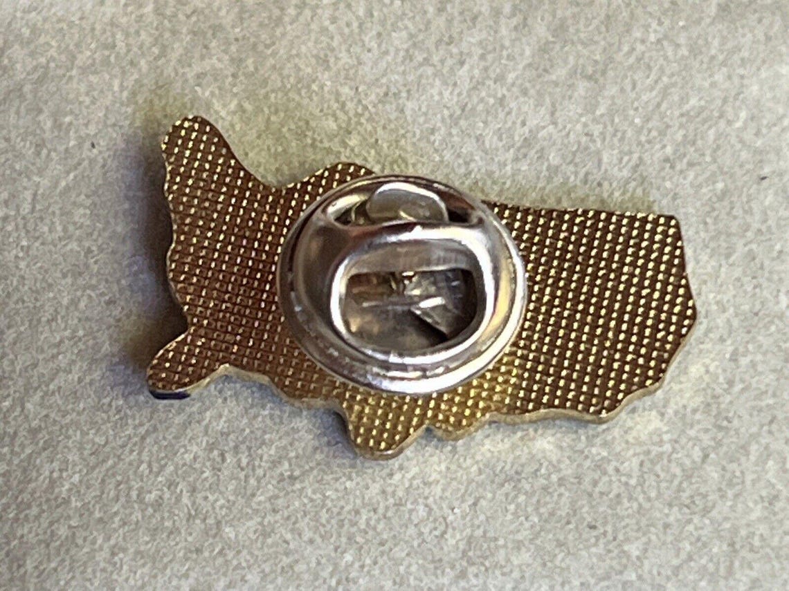 Vintage Blue Enamel USA Map Lapel Hat Pin Back - Etsy
