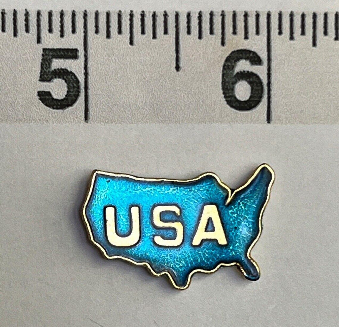 Vintage Blue Enamel USA Map Lapel Hat Pin Back - Etsy