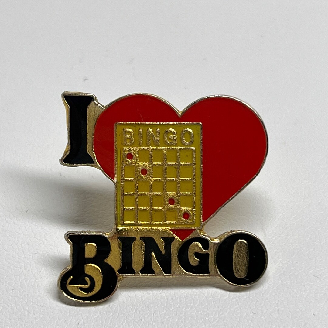 Vintage 1980's 'I Love Bingo Pin' - Etsy