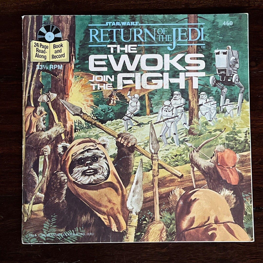 1983 Star Wars Return of the Jedi Ewoks Join the Fight Read Along Book ...