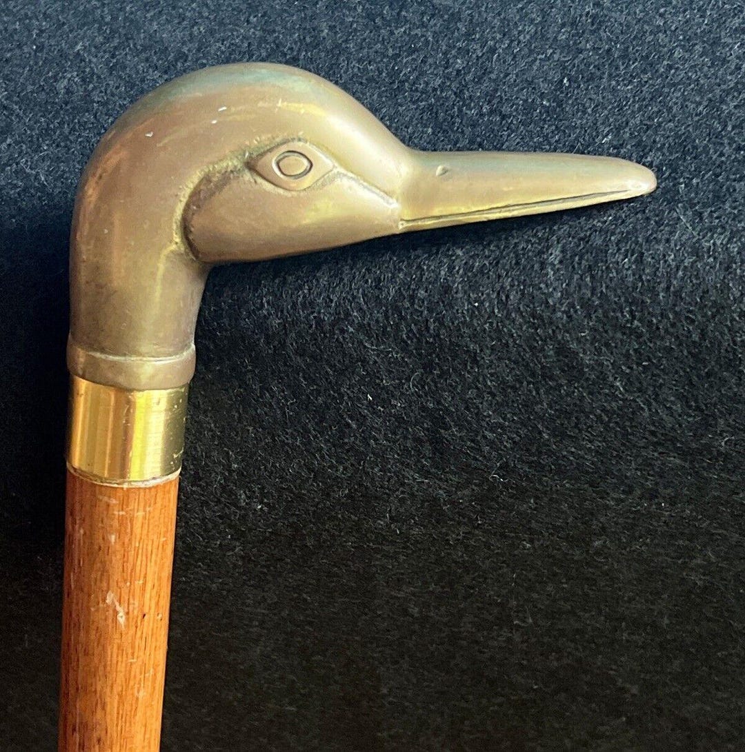Vintage 3 Piece Brass Mallard Duck Cane Wood Walking Stick - Etsy