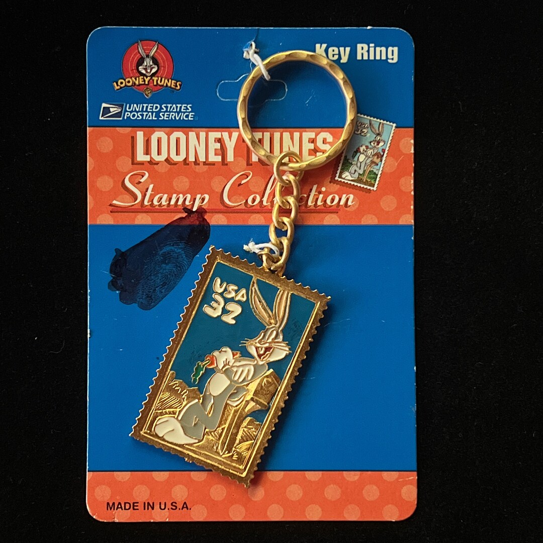 Vintage Bugs Bunny Looney Toons USPS Keychain 32 Cent Stamp Collection ...