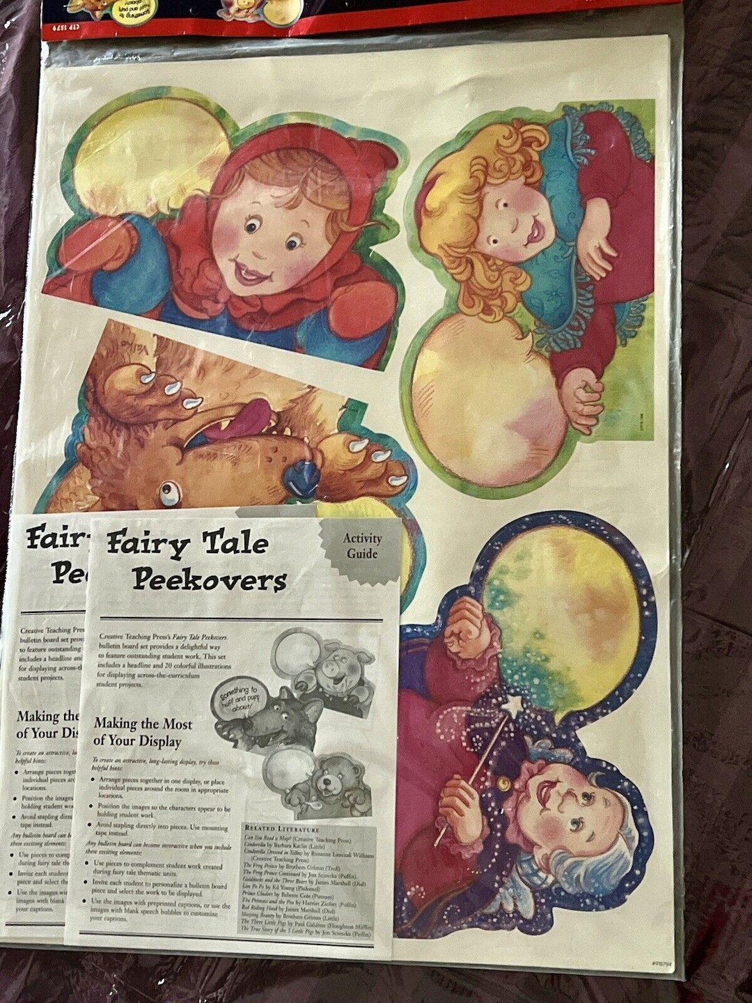 Vintage Fairy Tale Bulletin Board Peek Over Set Laminated 1985 CTP ...