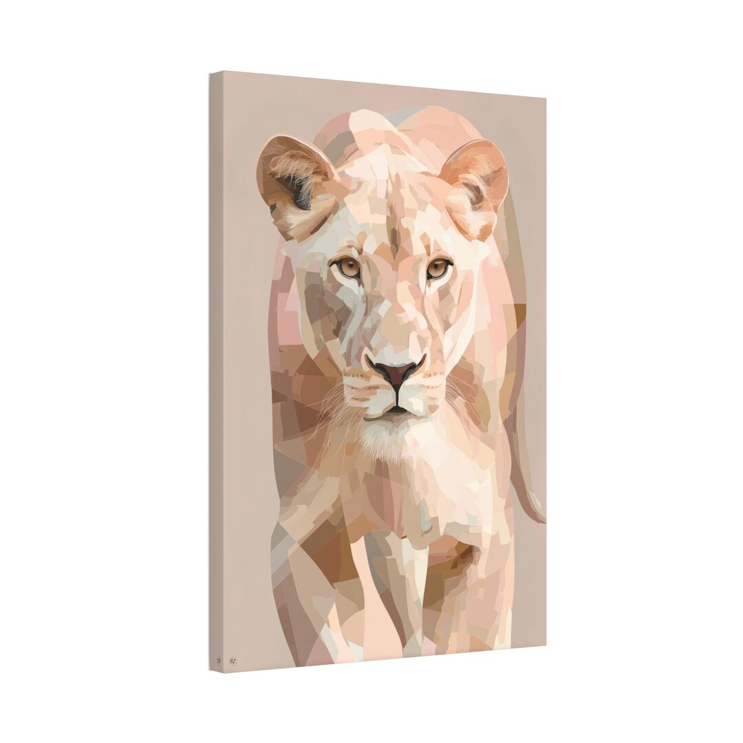 Digital Print - Lioness Wall Art – Modern Abstract Cubism Style With ...