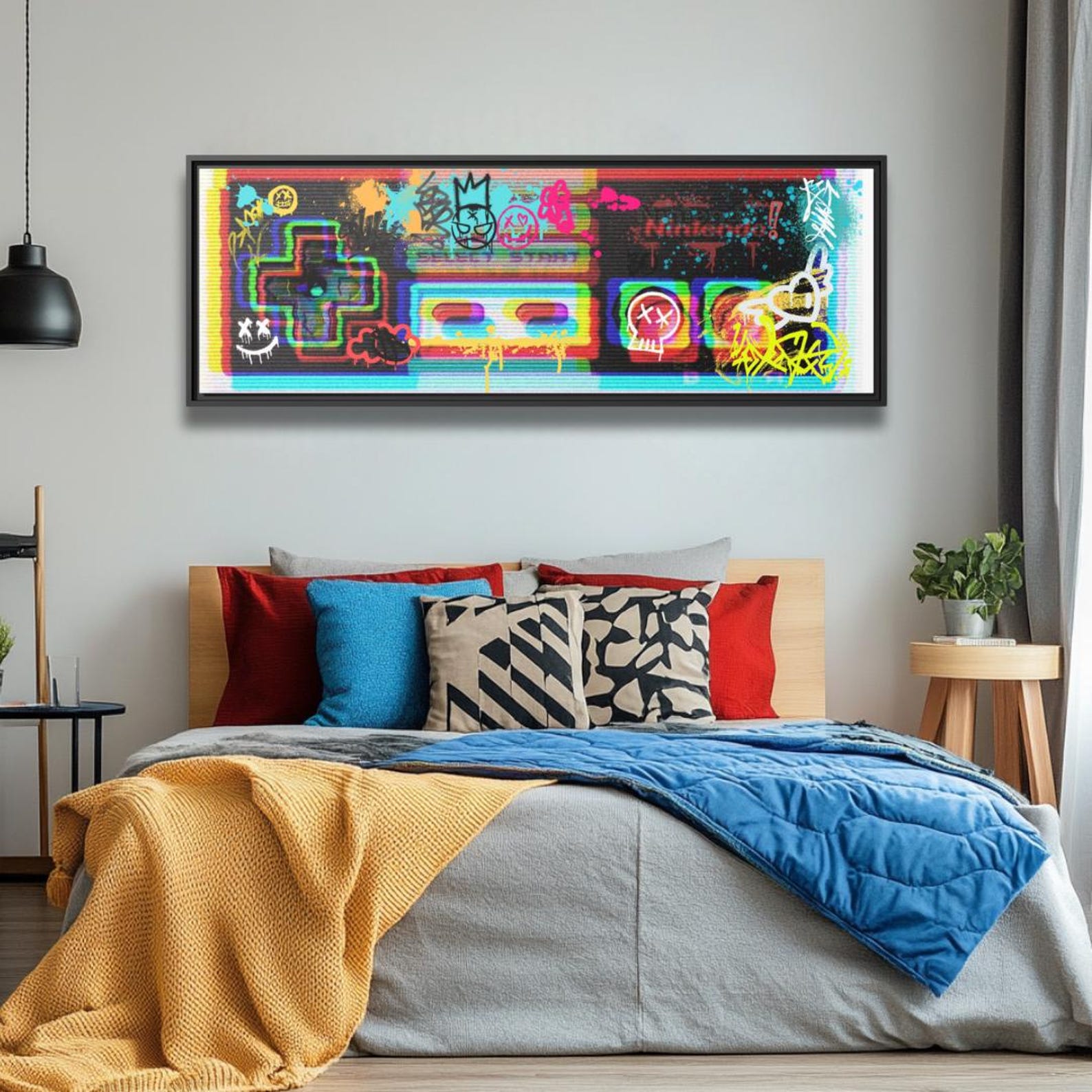 Retro Game Controller Pop Art Canvas: Nostalgic Gamer Room Decor - Etsy