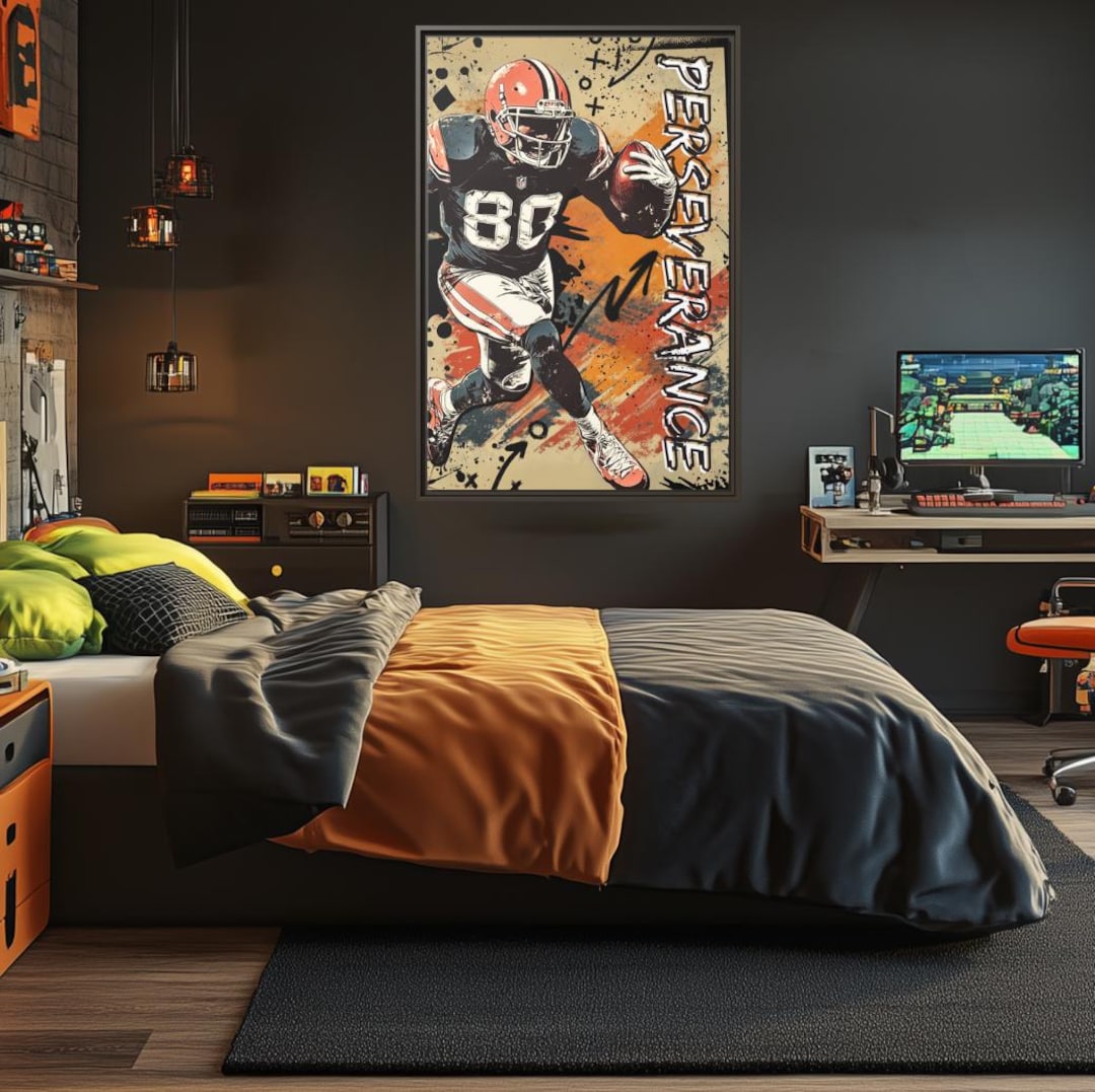 Football Pop Art Canvas: Perseverance, Modern Sports Wall Decor - Etsy