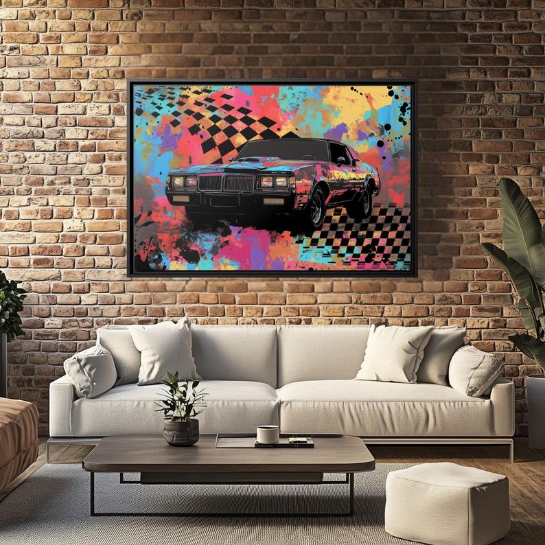 80s Muscle Car Print: Graffiti-style Pop Art Speedway Wall Decor - Etsy