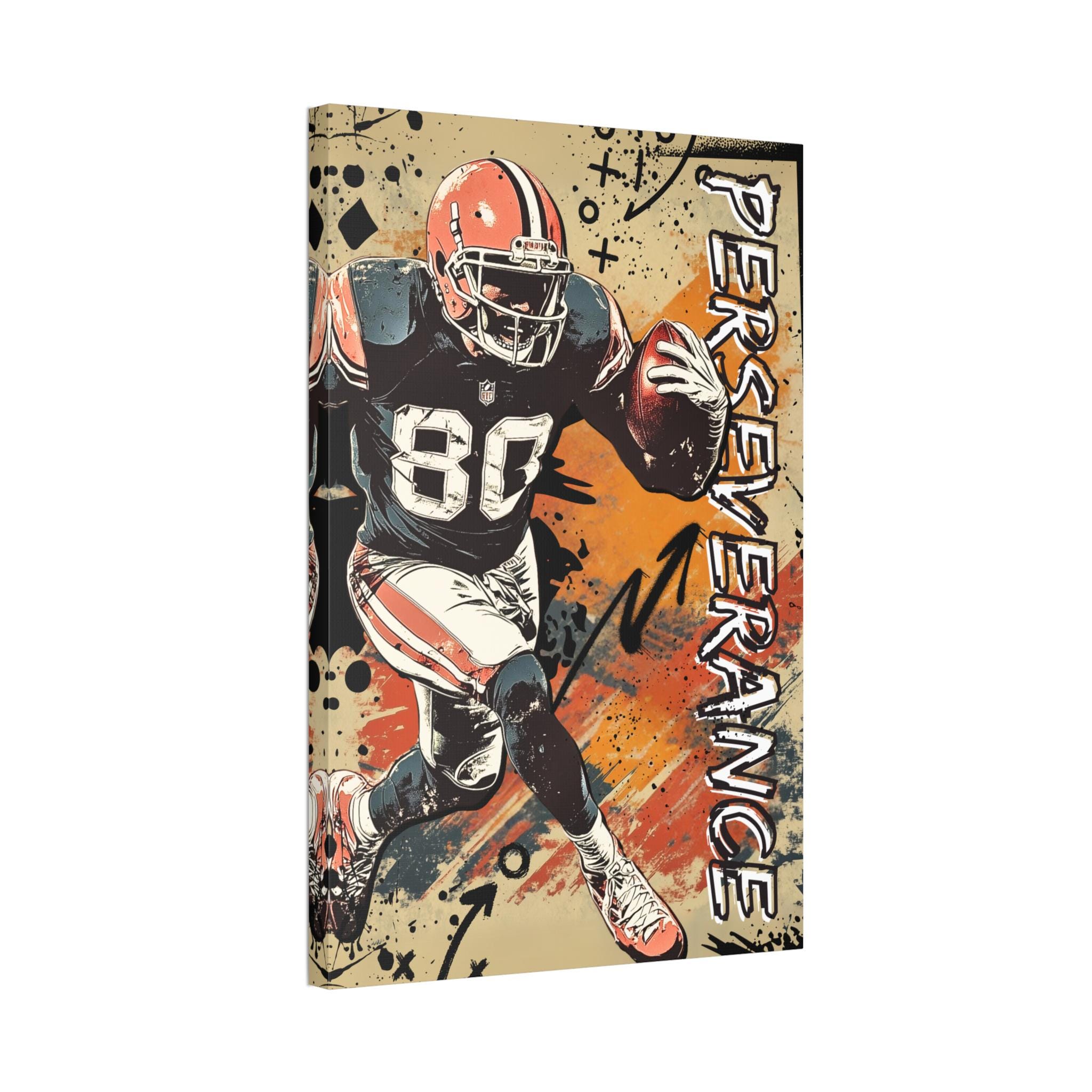 Football Pop Art Canvas: Perseverance, Modern Sports Wall Decor - Etsy