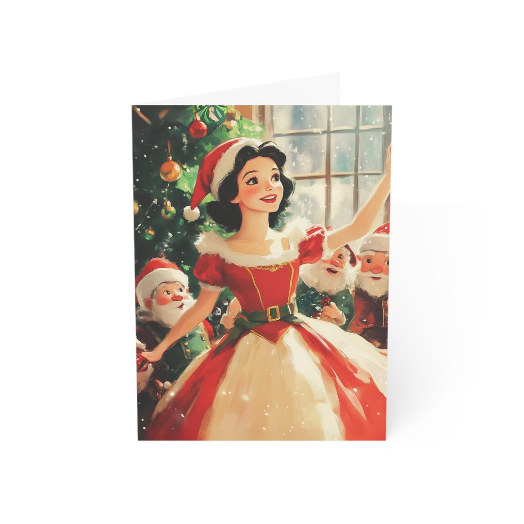 Personalized Snow White Holiday Cards Santa Themed Christmas Cards ...