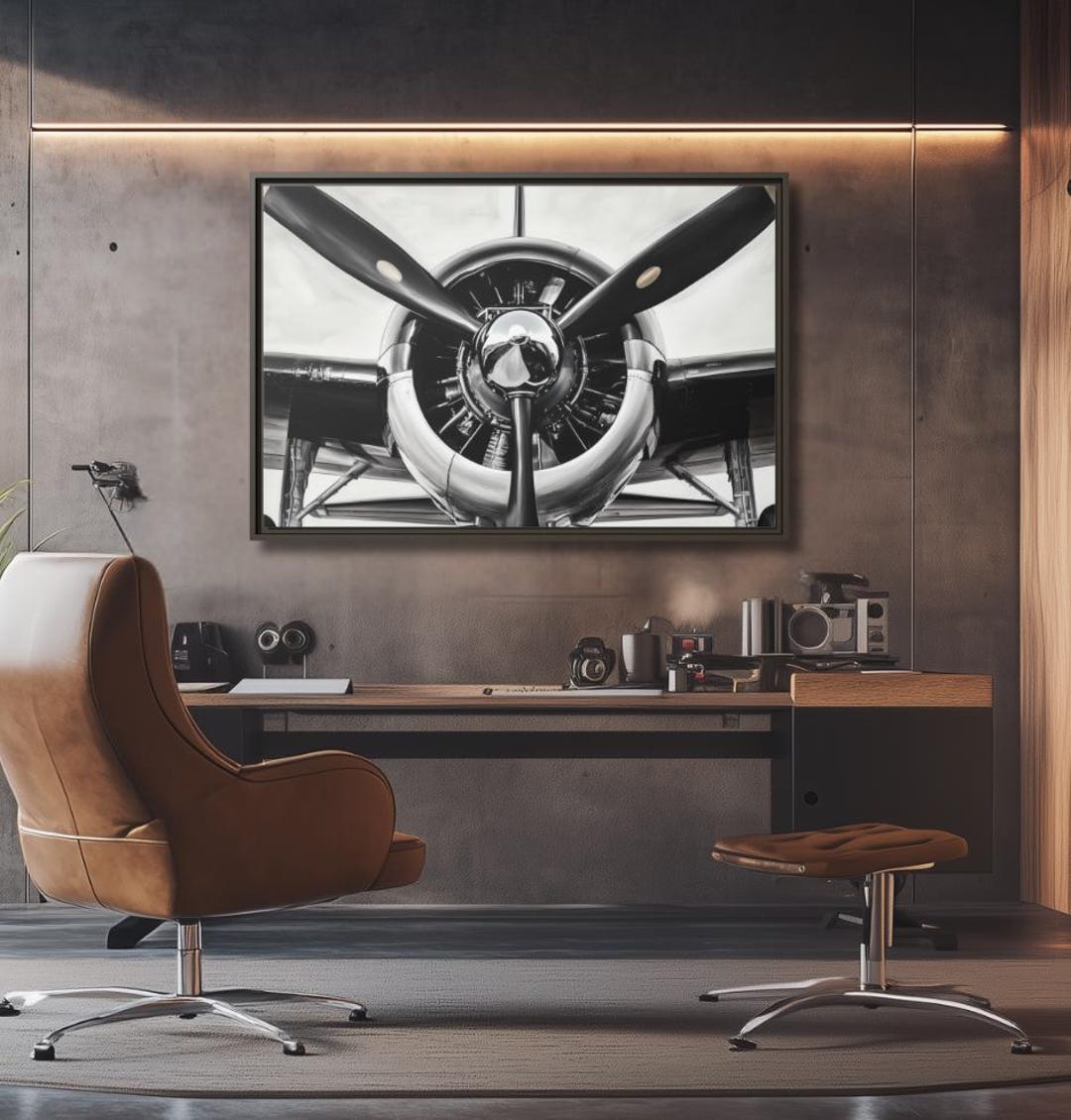 Vintage Aircraft Wall Art Retro Aviation Wall Art | WWII Airplane Art ...